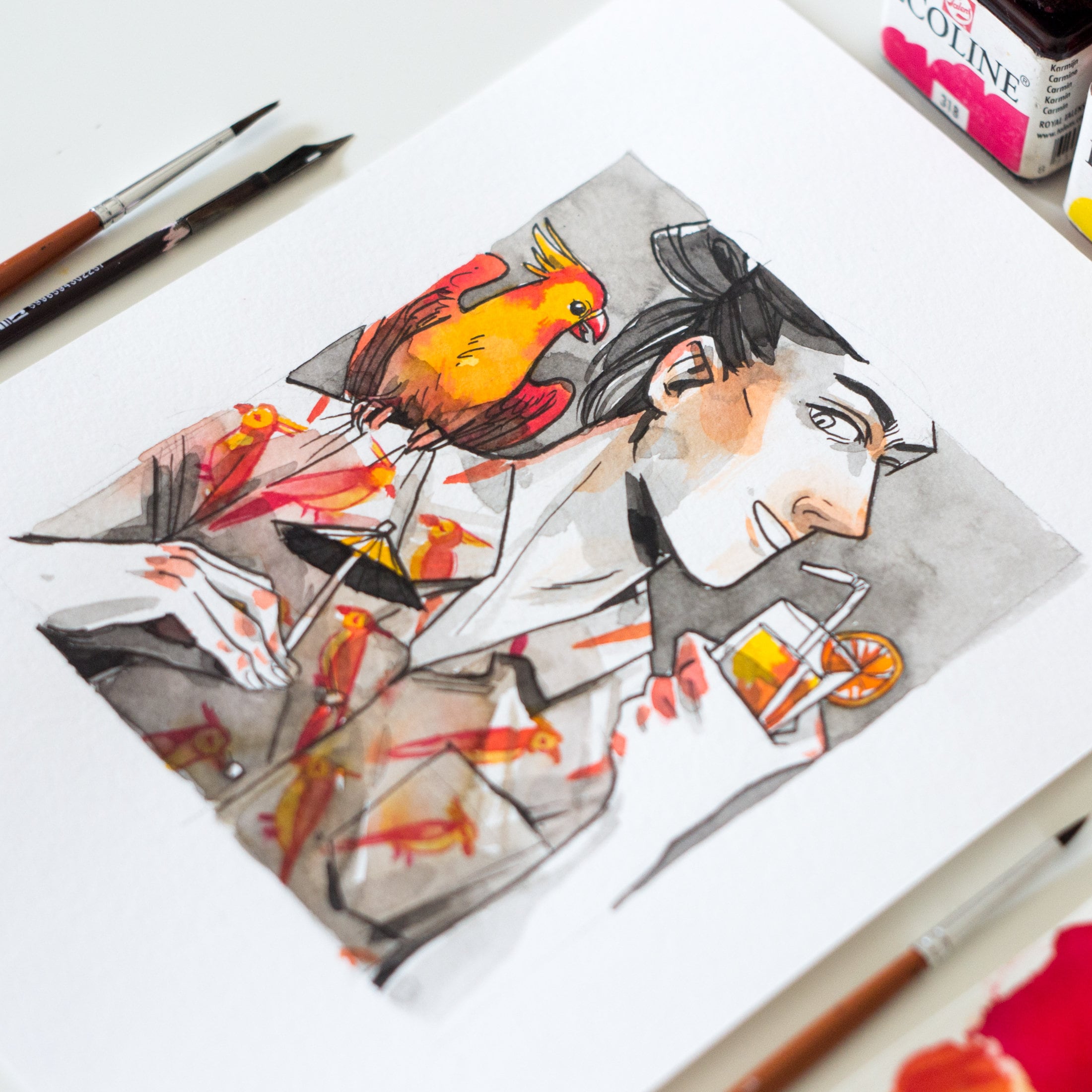 Inktober Original Artwork 10 Pattern Colored Unique Ink Drawing Created ...