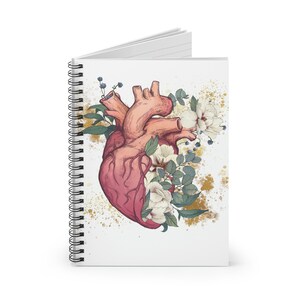 Cardiac Anatomical Heart Spiral Notebook, Ruled Lined Cardiac Notebook ...