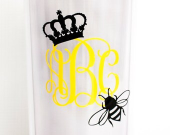 Queen bee monogram | Etsy