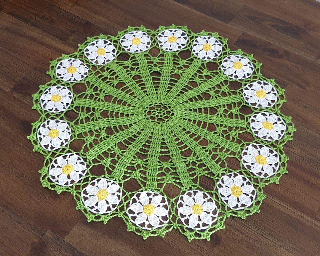 Daisy Crochet Doily. Summer Crochet Doily. Daisies Hand Crochet Doily ...