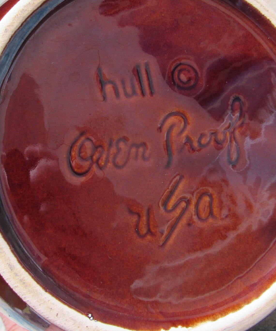 Vintage HULL Pottery Brown Drip Glaze Bean Pot 2 1/2 Quart Cottage Core ...