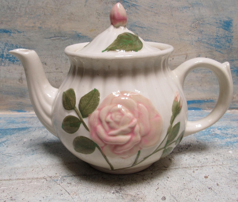 Vintage Hand Painted Tea Pot Roses Cottage Core - Etsy