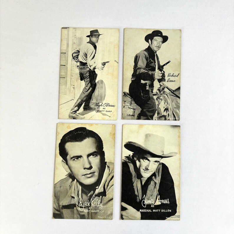 1950’s Western TV Star Collectible Cards (set of 4) - Etsy
