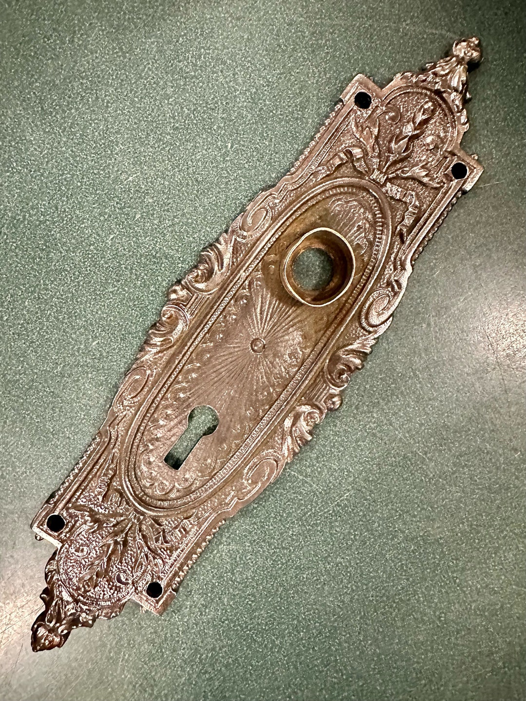 Antique Copper-plated Cast Iron Door Plate - French Renaissance Design ...