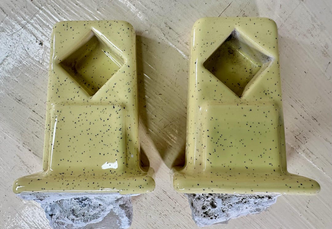 MCM Yellow Speckle Ceramic Towel Bar Assembly - Etsy