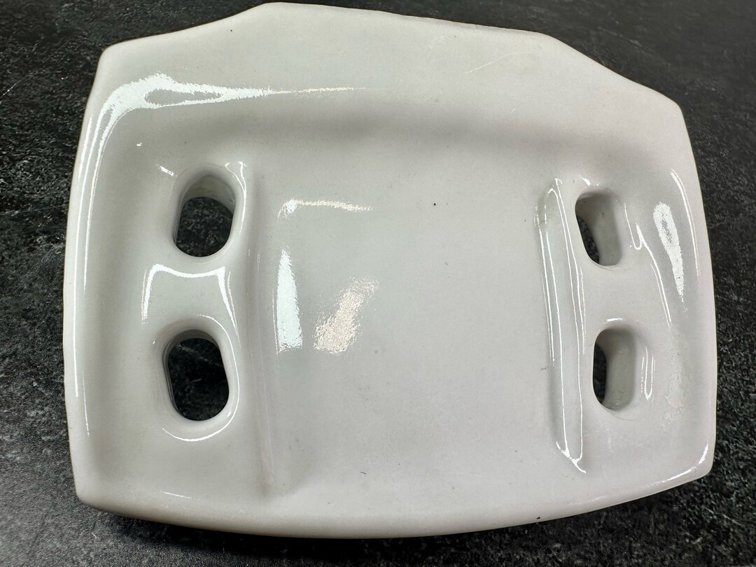 Vintage Porcelain Wall Mount 4 Toothbrush & Cup Holder - Etsy