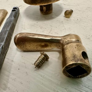 Vintage Brass Paddle & Door Knob Set With Door Plate - Etsy