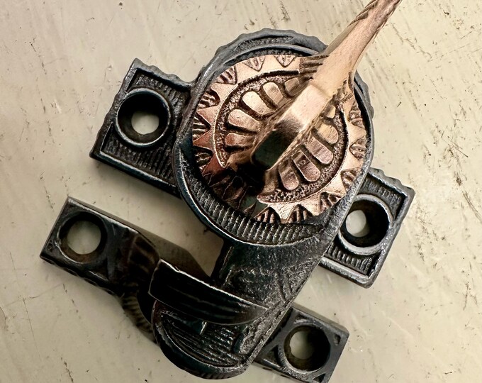 Eastlake Cast Iron & Brass Window Sash Lock - Etsy
