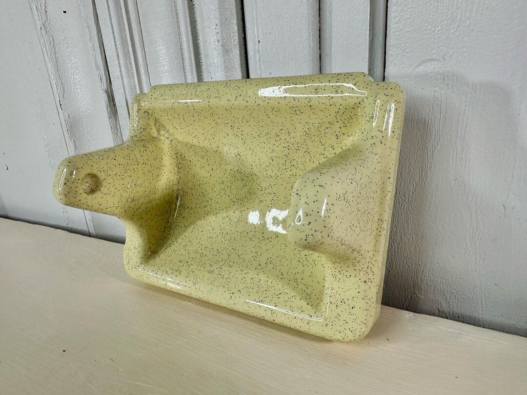 MCM Firecracker Yellow Ceramic Toilet Paper Holder With Black Speckles ...