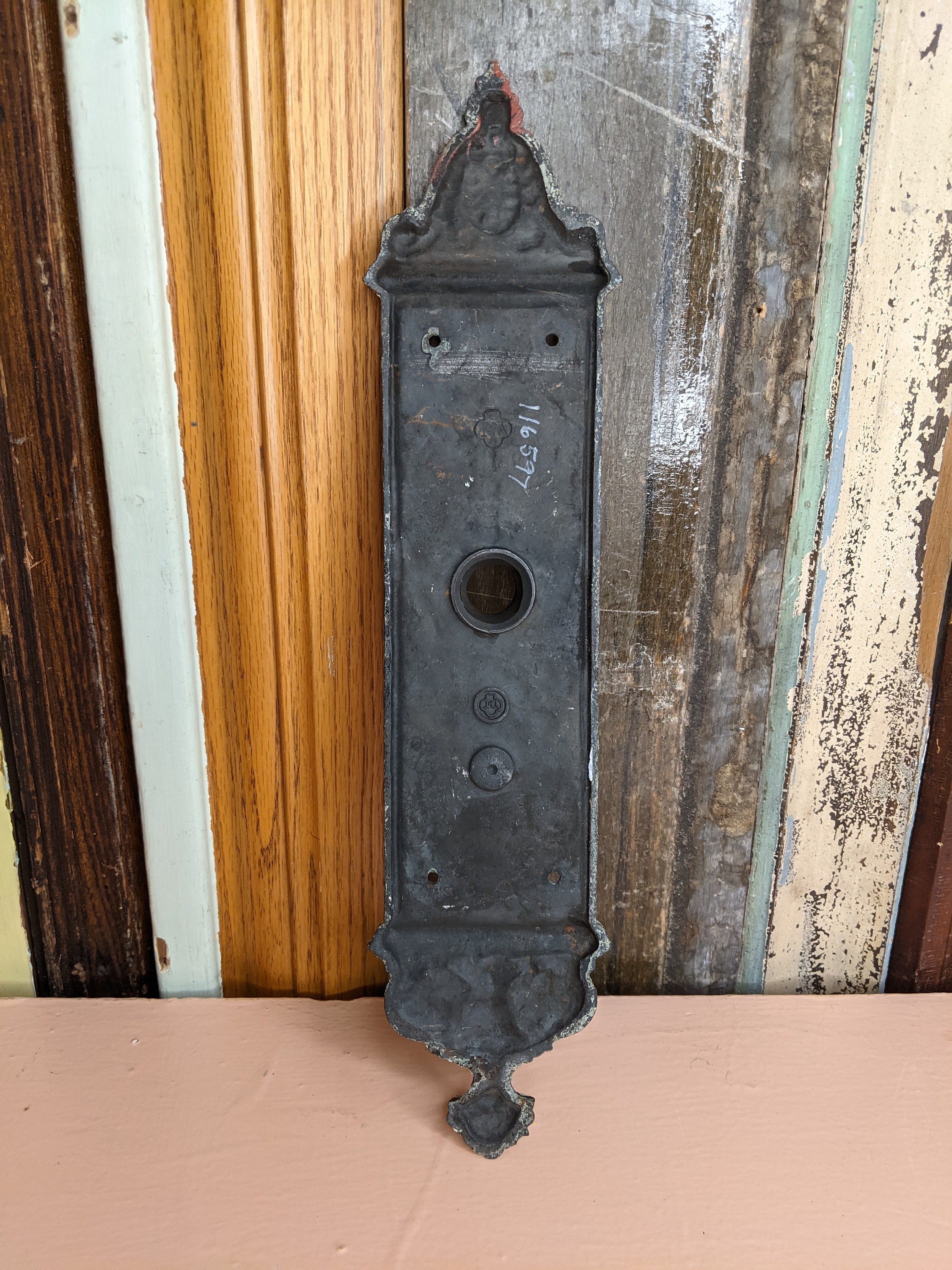 Painted Ornate Gothic Style Door Plate with Knob Opening | Etsy