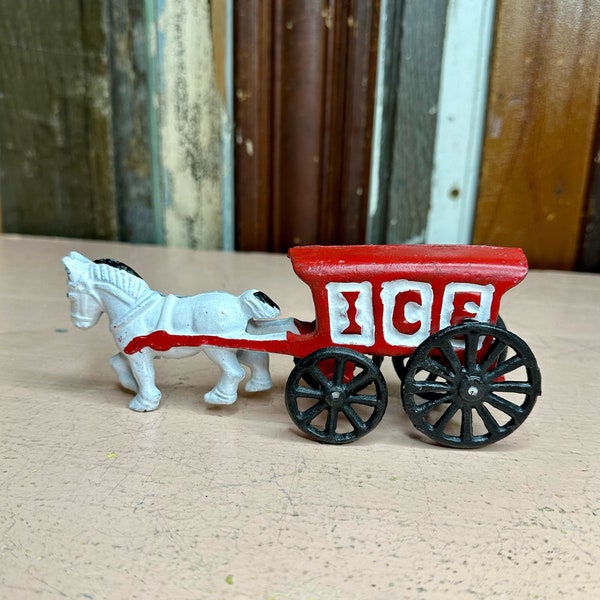 Cast Iron Ice Wagon With Horse - Etsy