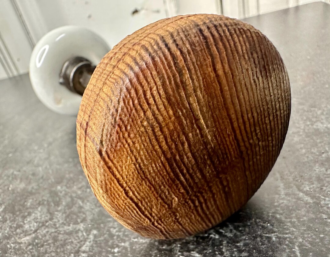 Vintage White Porcelain & Wood Door Knob Set – Cleaned Polished - Etsy
