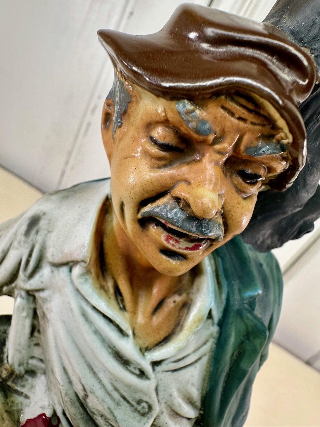 Italian Hand-painted Ceramic Liquor Decanter – "man on Bench Holding ...