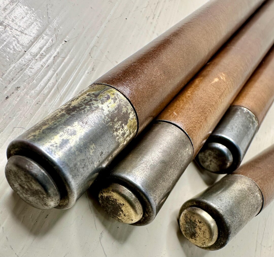 Set of 4 MCM Tapered Wood Table Legs With Brass Feet – 15” Length - Etsy