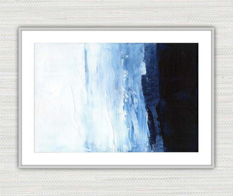 DIY Abstract Art Print, Acrylic Minimalist, Deep Blue Color Field Wall ...
