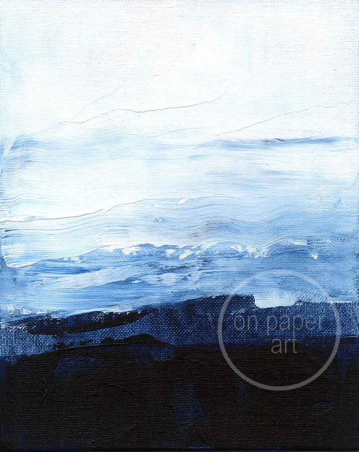 DIY Abstract Art Print, Acrylic Minimalist, Deep Blue Color Field Wall ...