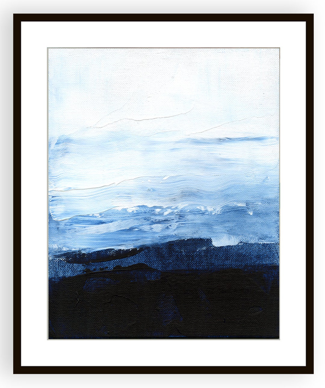 DIY Abstract Art Print, Acrylic Minimalist, Deep Blue Color Field Wall ...