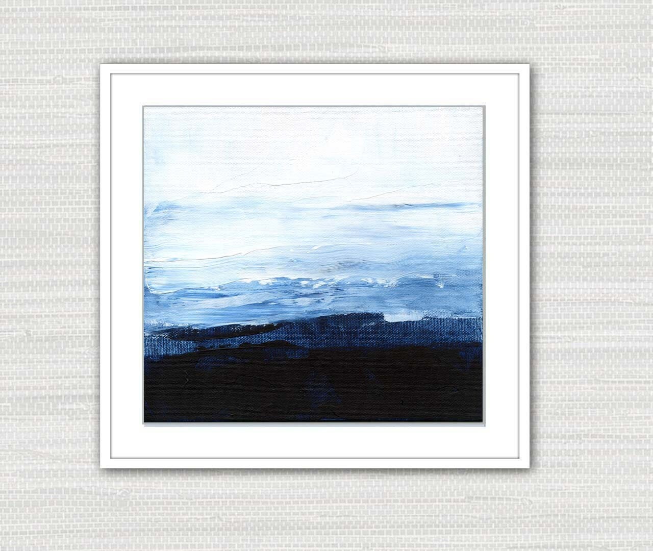 DIY Abstract Art Print, Acrylic Minimalist, Deep Blue Color Field Wall ...