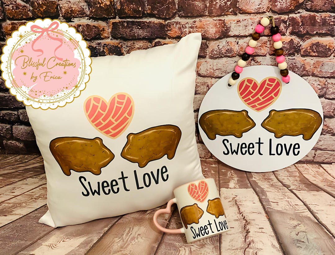 Pan Dulce Marranitos Sweet Love Decor. Marranito Pillow. Marranito Door ...