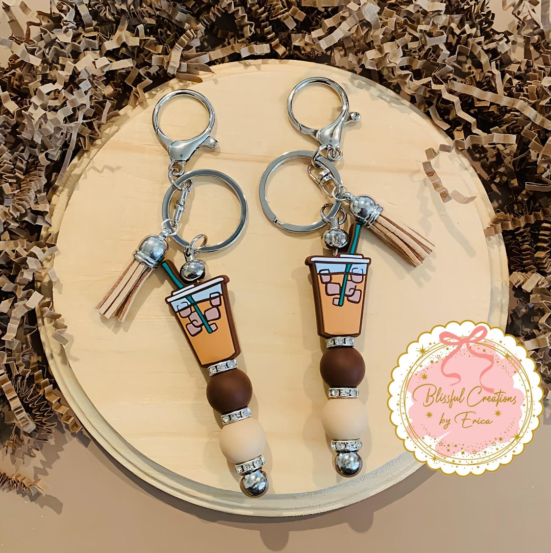 Iced Coffee Keychains. Iced Coffee Lovers Keychains. - Etsy