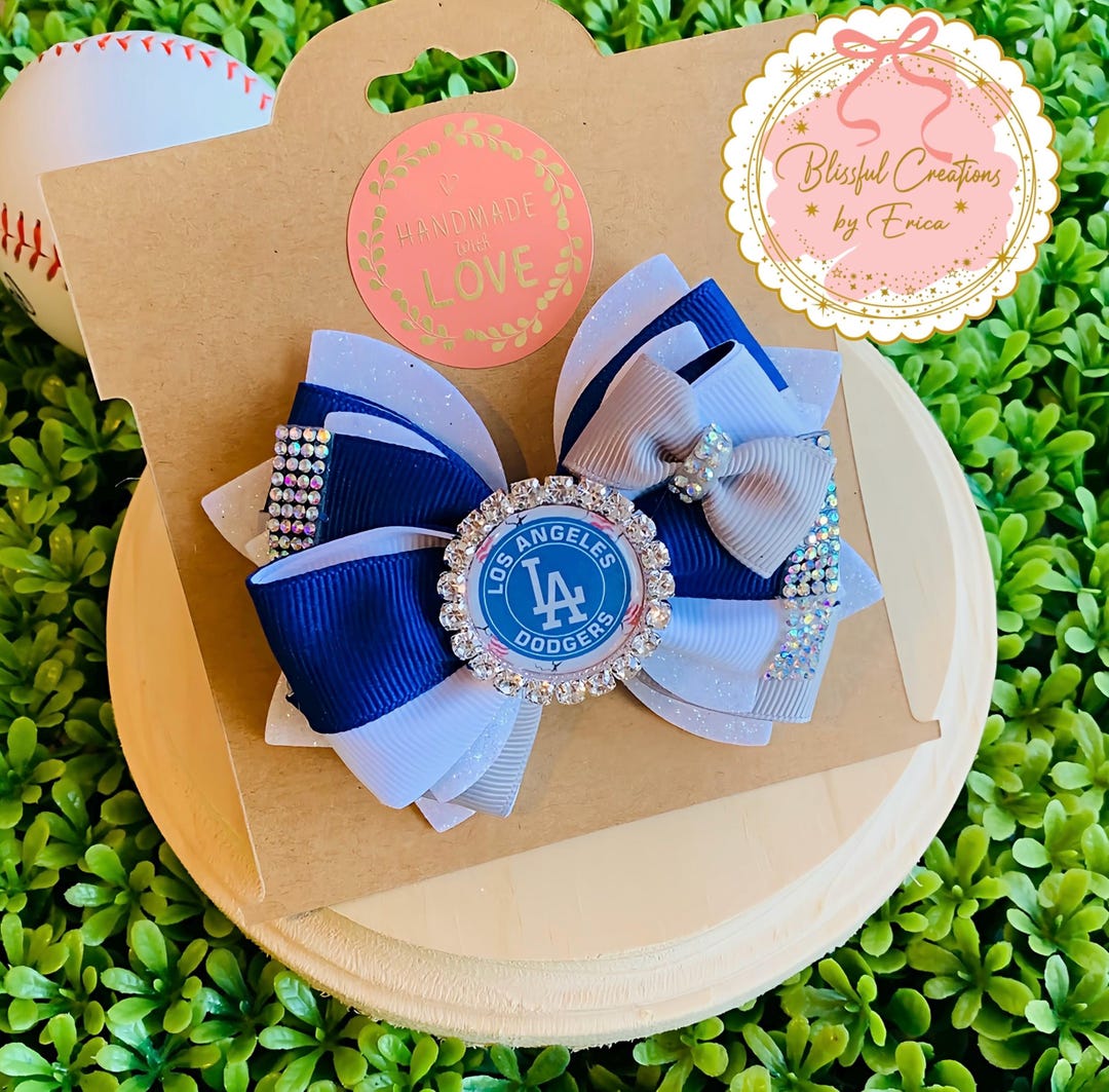 Baseball Team Hair Bow. Dodgers Inspired Hair Bow. - Etsy