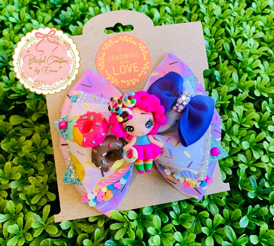 Donut Themed Hair Bow. Donuts Hair Bow. - Etsy