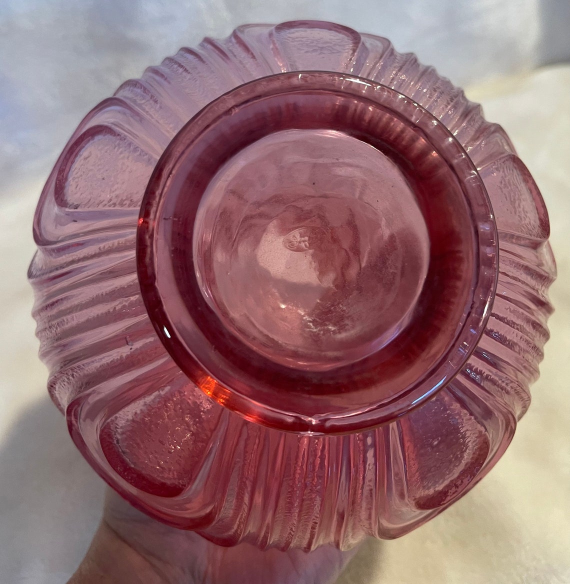 Vintage Fenton Pink Swirl Vase - Etsy