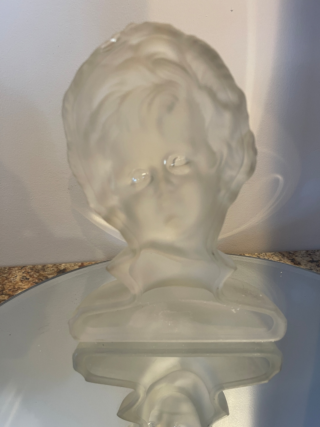 Vintage Glass Bust of a Child - Etsy