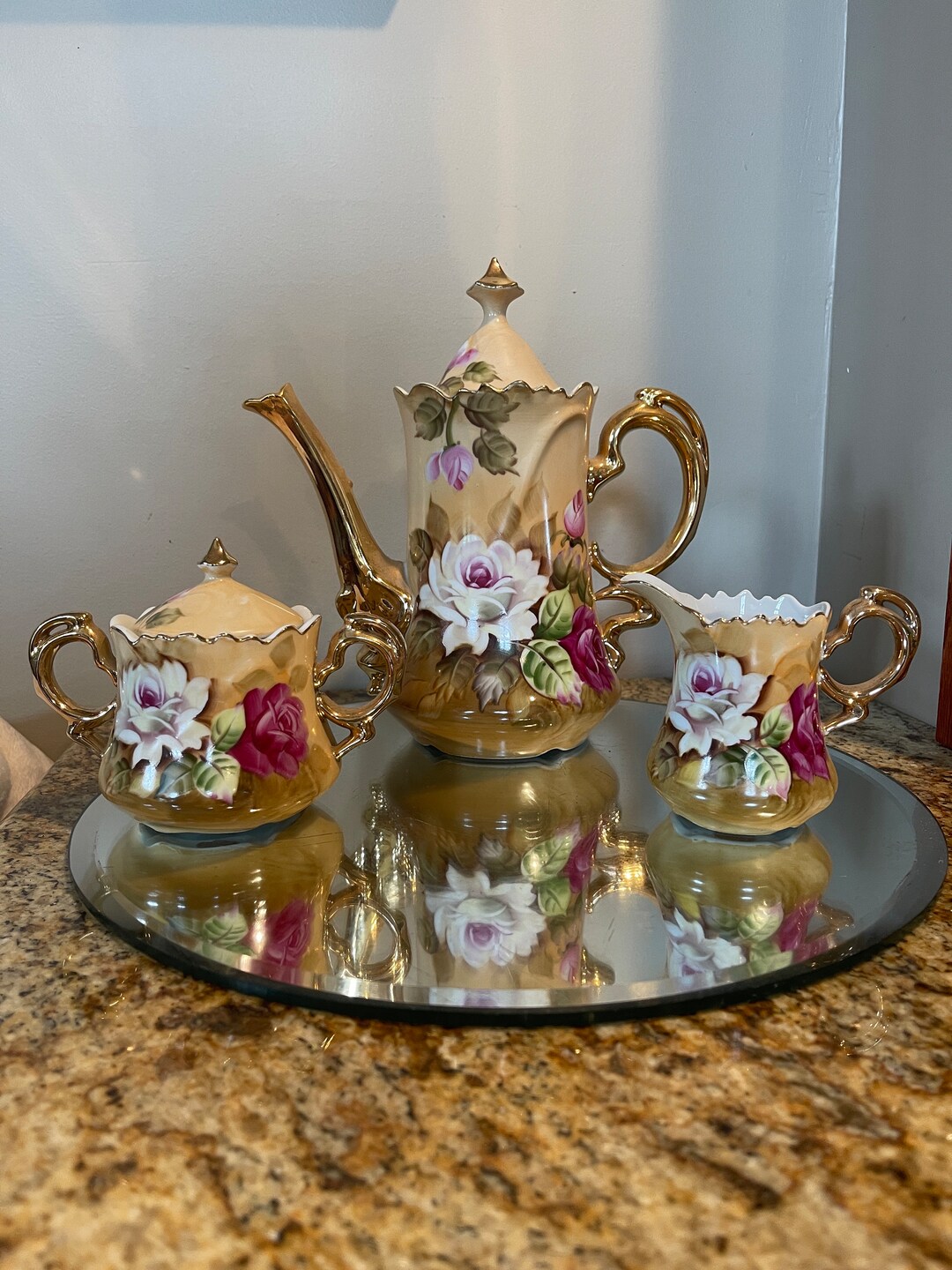 Vintage Lefton Tea Set hermitage Rose - Etsy