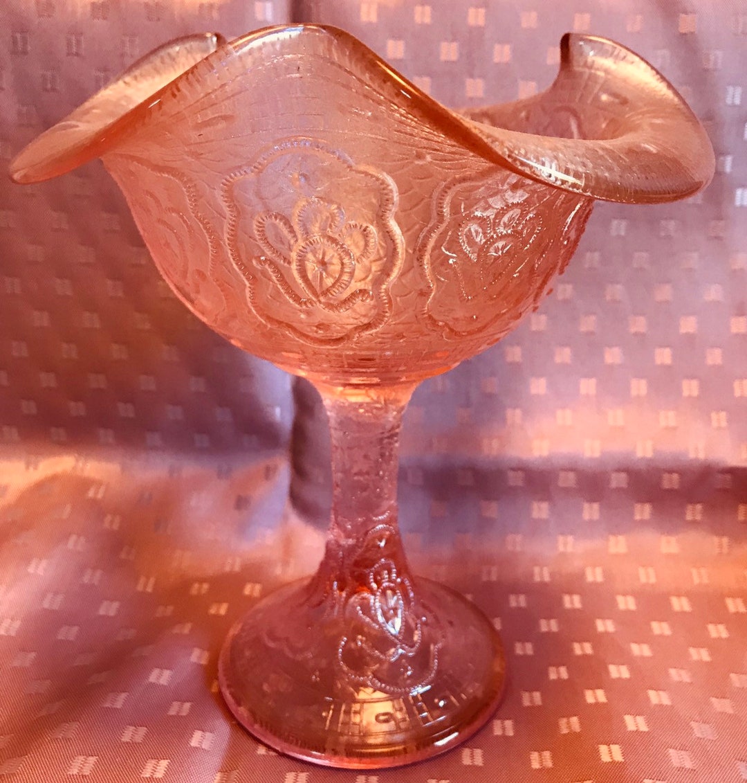Fenton Crackle Glass Compote - Etsy
