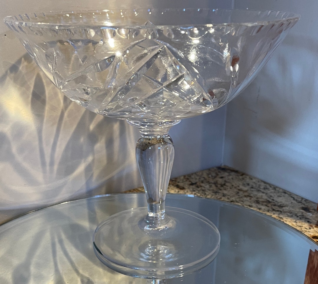 Vintage Cut Crystal Compote Dish - Etsy