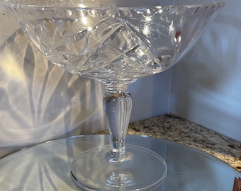 Vintage Cut Crystal Compote - Etsy