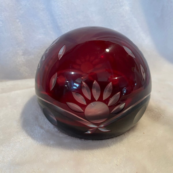 Bohemian Red Cut Glass - Etsy