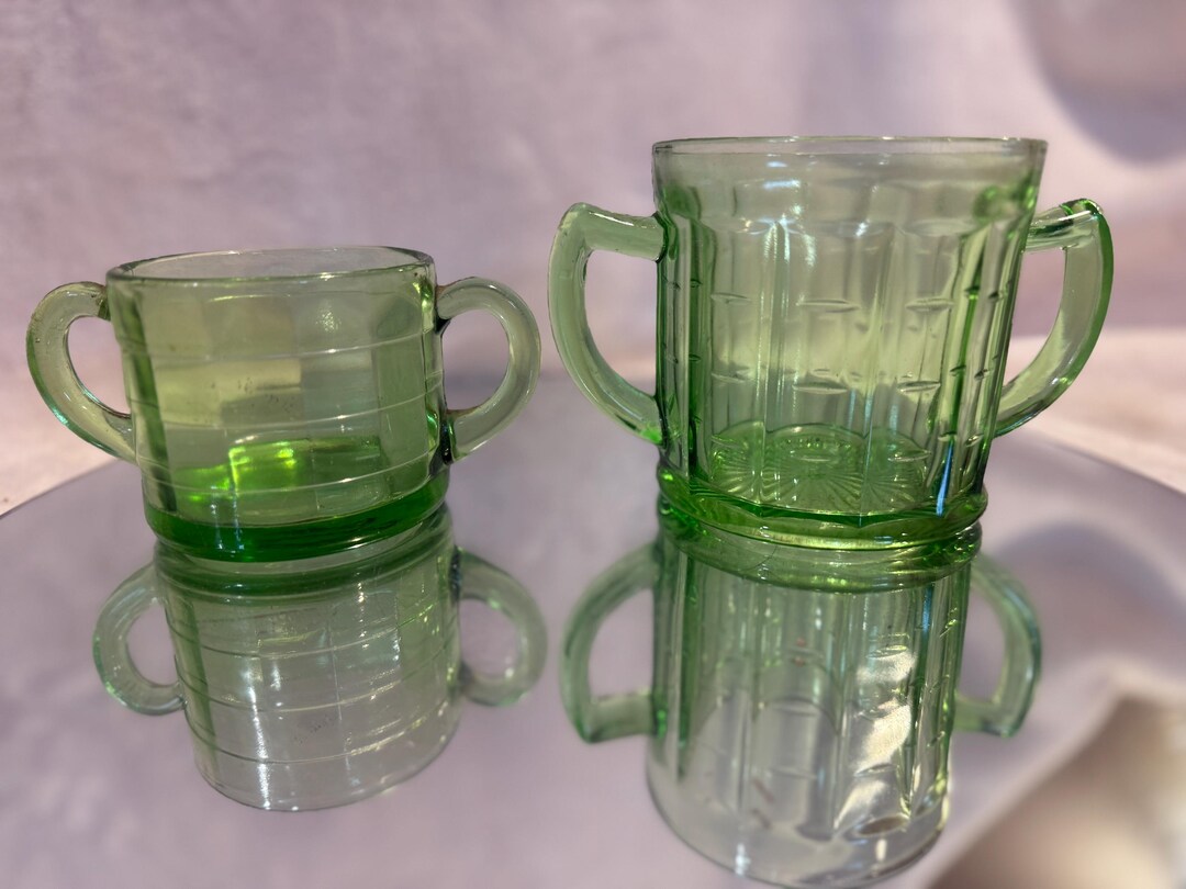 Vintage Green Depression Glass - Etsy