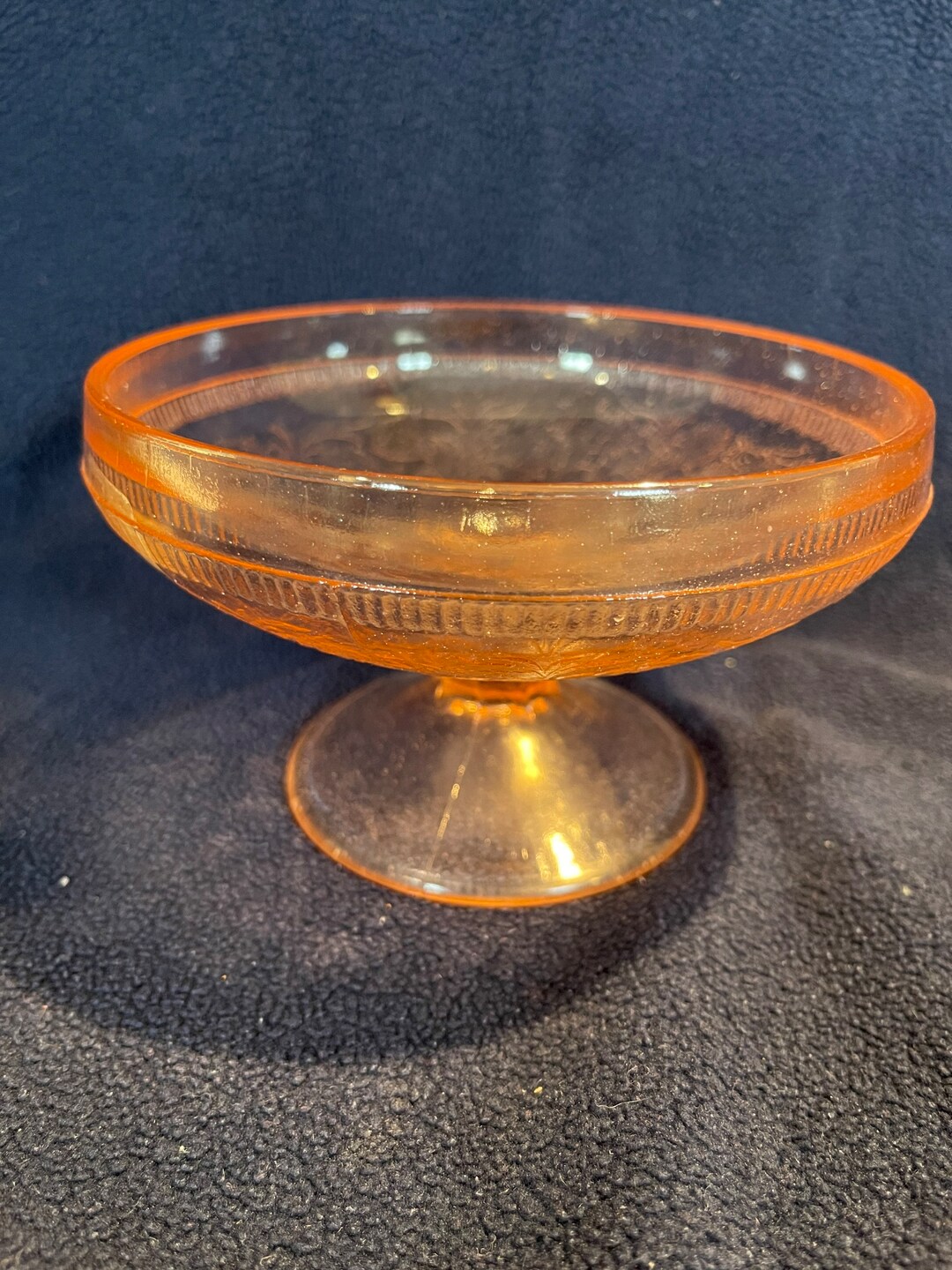 Here is a Depression Glass Compote Bowl. Measuring 5 3/4” X 3” Tall. A ...