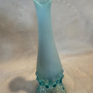 Vintage Fenton Blue Opalescent Vase - Etsy
