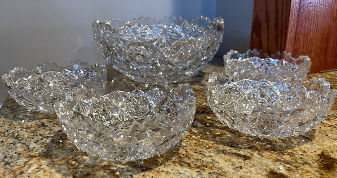 Vintage Cut Crystal Berry Bowls - Etsy