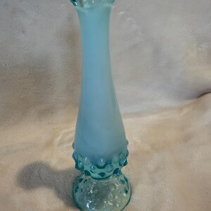 Vintage Fenton Blue Opalescent Vase - Etsy