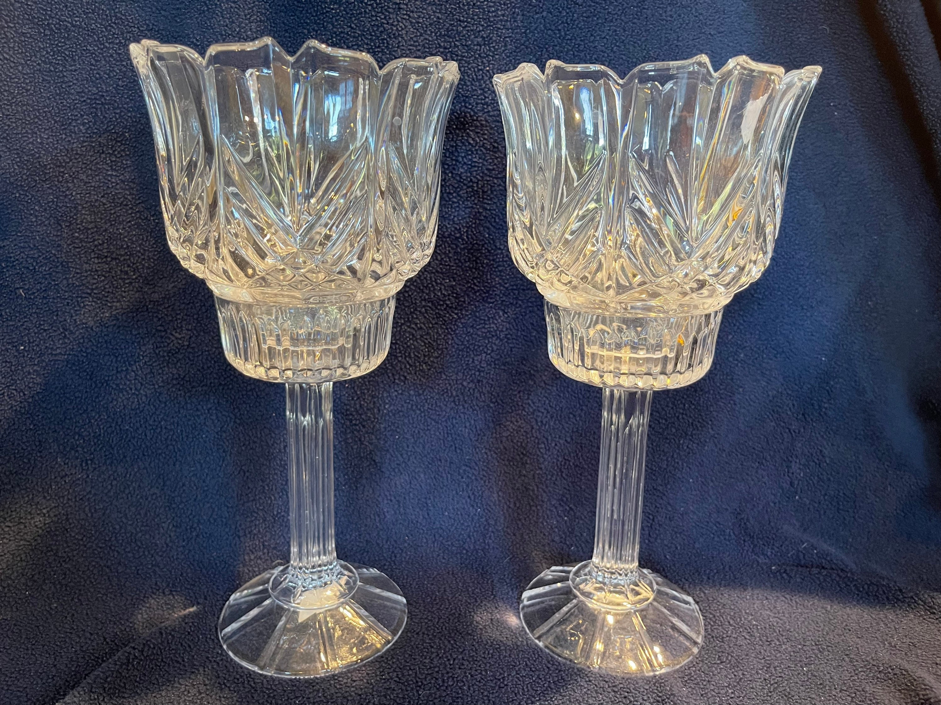 Vintage Shannon Crystal Candleholders - Etsy 日本 Vintage Shannon Crystal Candleholders - Etsy 日本