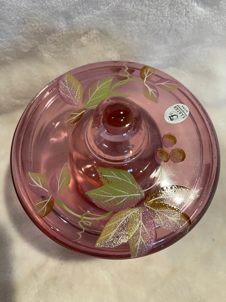 Vintage Fenton Hand Painted Candy Dish - Etsy