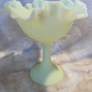 Vintage Fenton Lime Green Uranium Glass Compote - Etsy