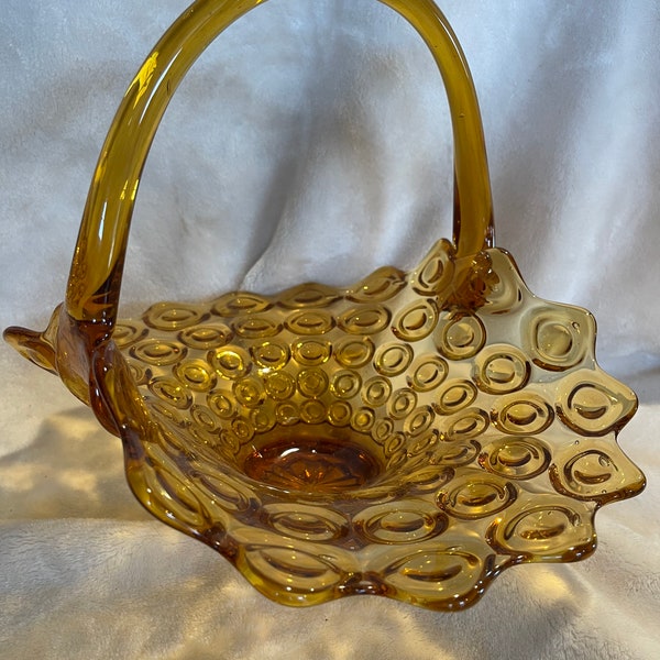 Vintage Glass Basket - Etsy