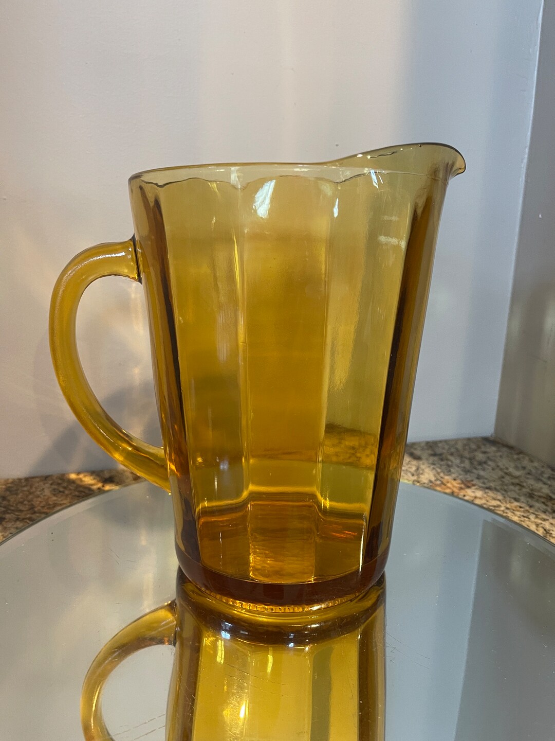 Vintage Harvest Gold Pitcher - Etsy