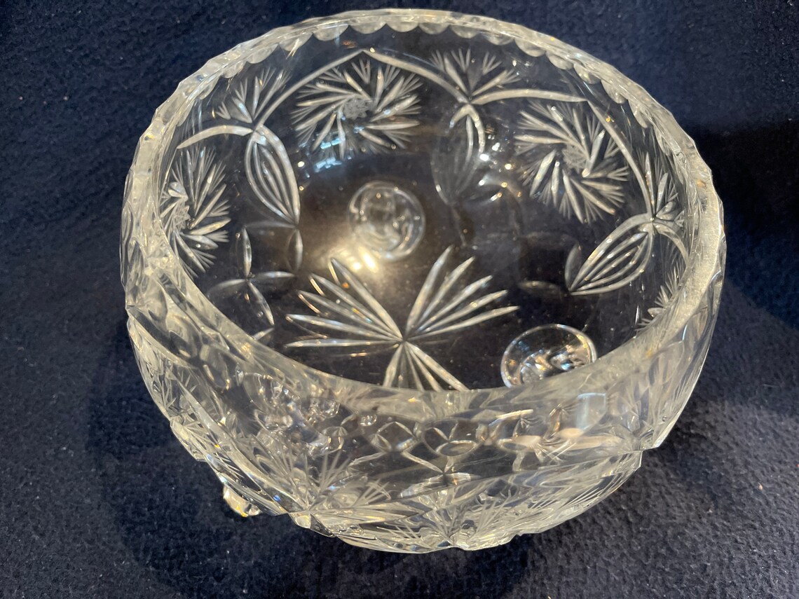 Vintage Lead Crystal Bowl | Etsy