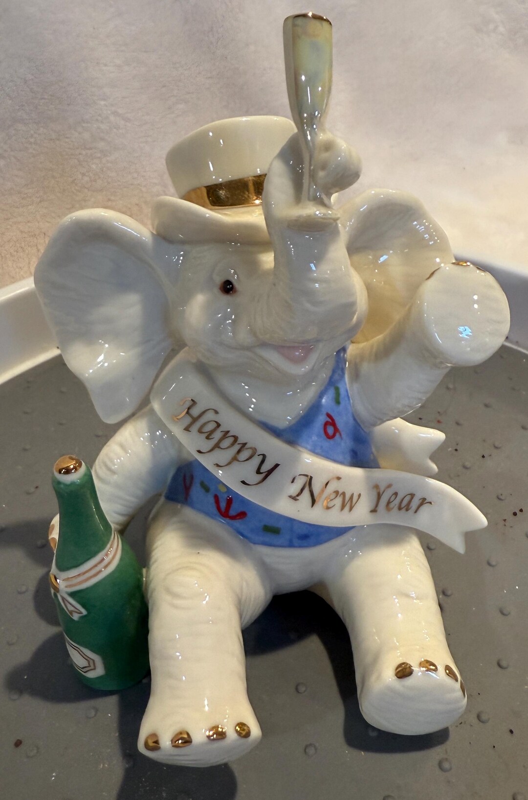 Vintage Lenox Porcelain Elephant-new Years - Etsy
