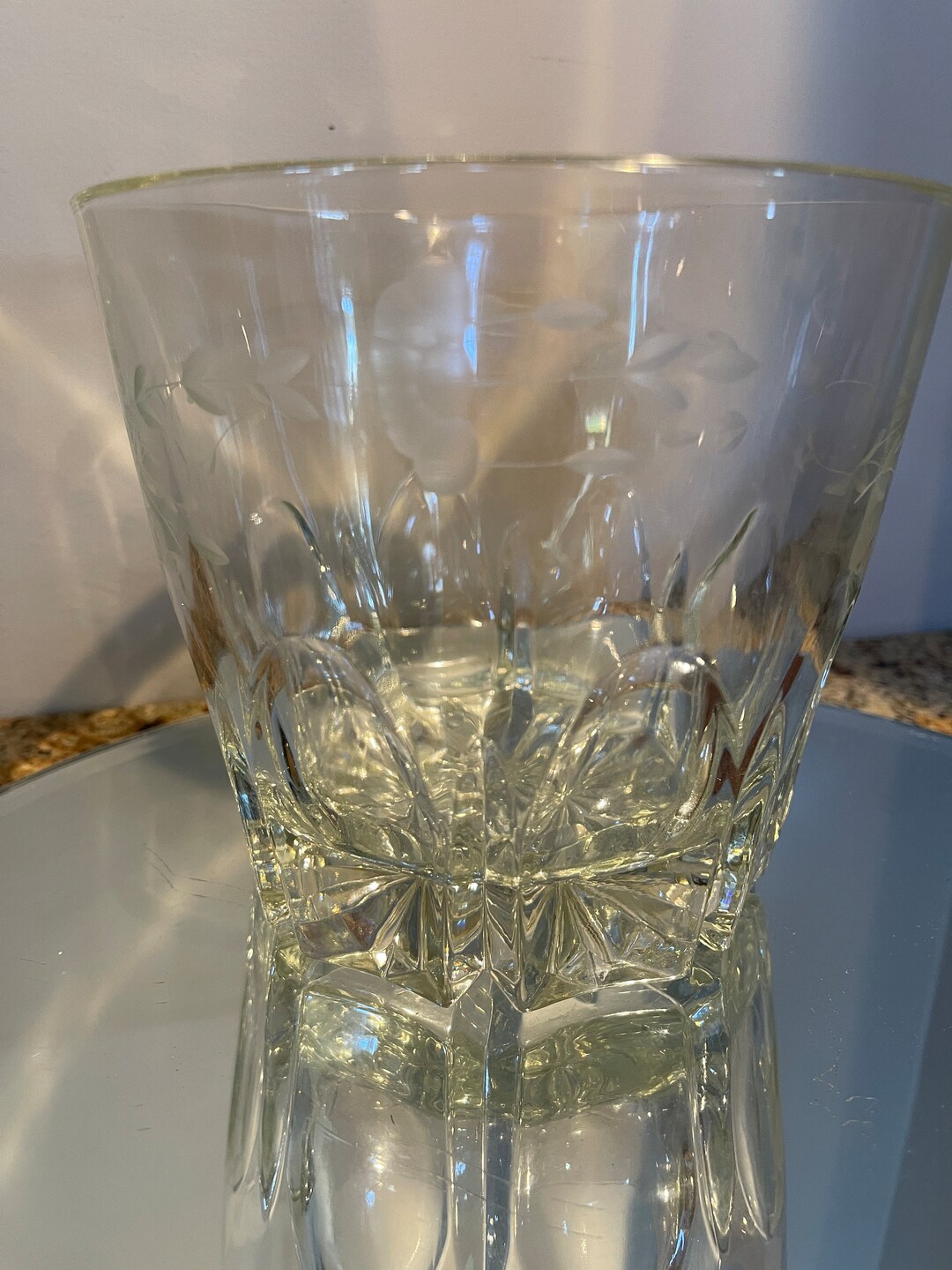 Vintage Etched Crystal Ice Bowl - Etsy
