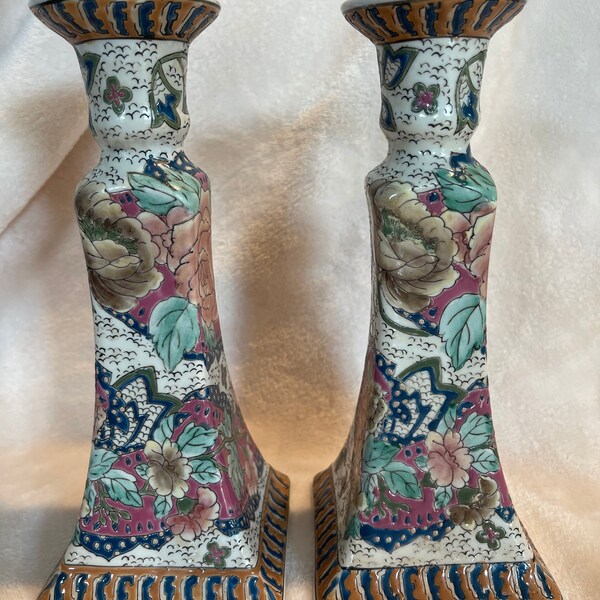 Painted Candlesticks - Etsy