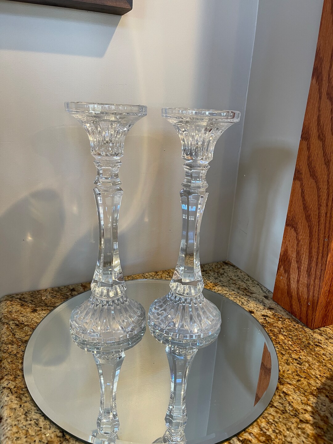 Vintage Cut Glass Candle Holders - Etsy
