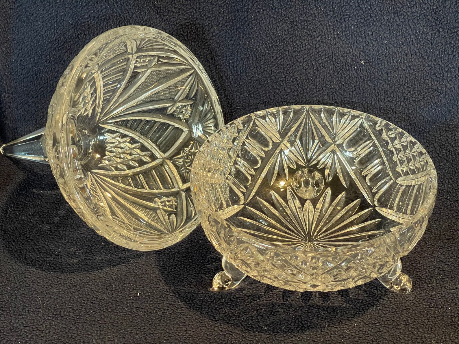 Vintage Crystal Candy Dish 3 - Etsy