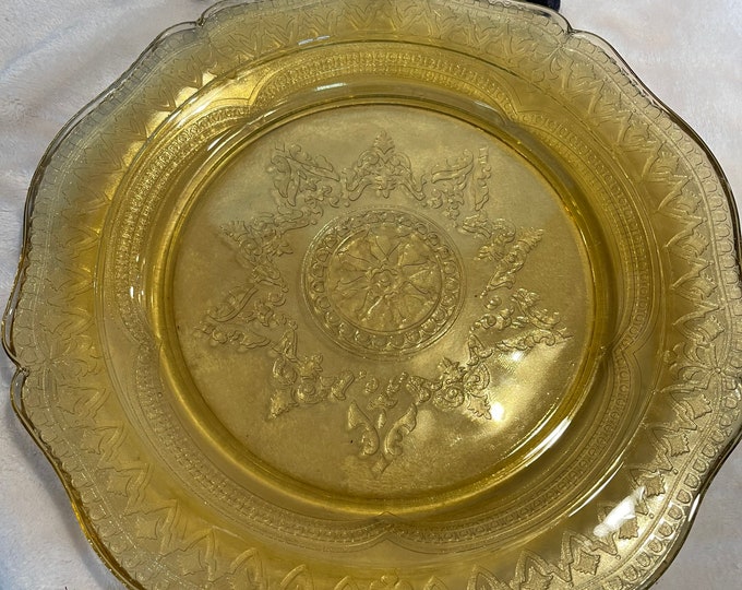 Vintage Yellow Depression Glass Plates - Etsy